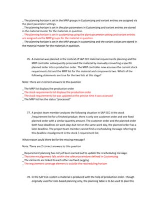 Preguntas y respuestas examen de SAP PP | DOC