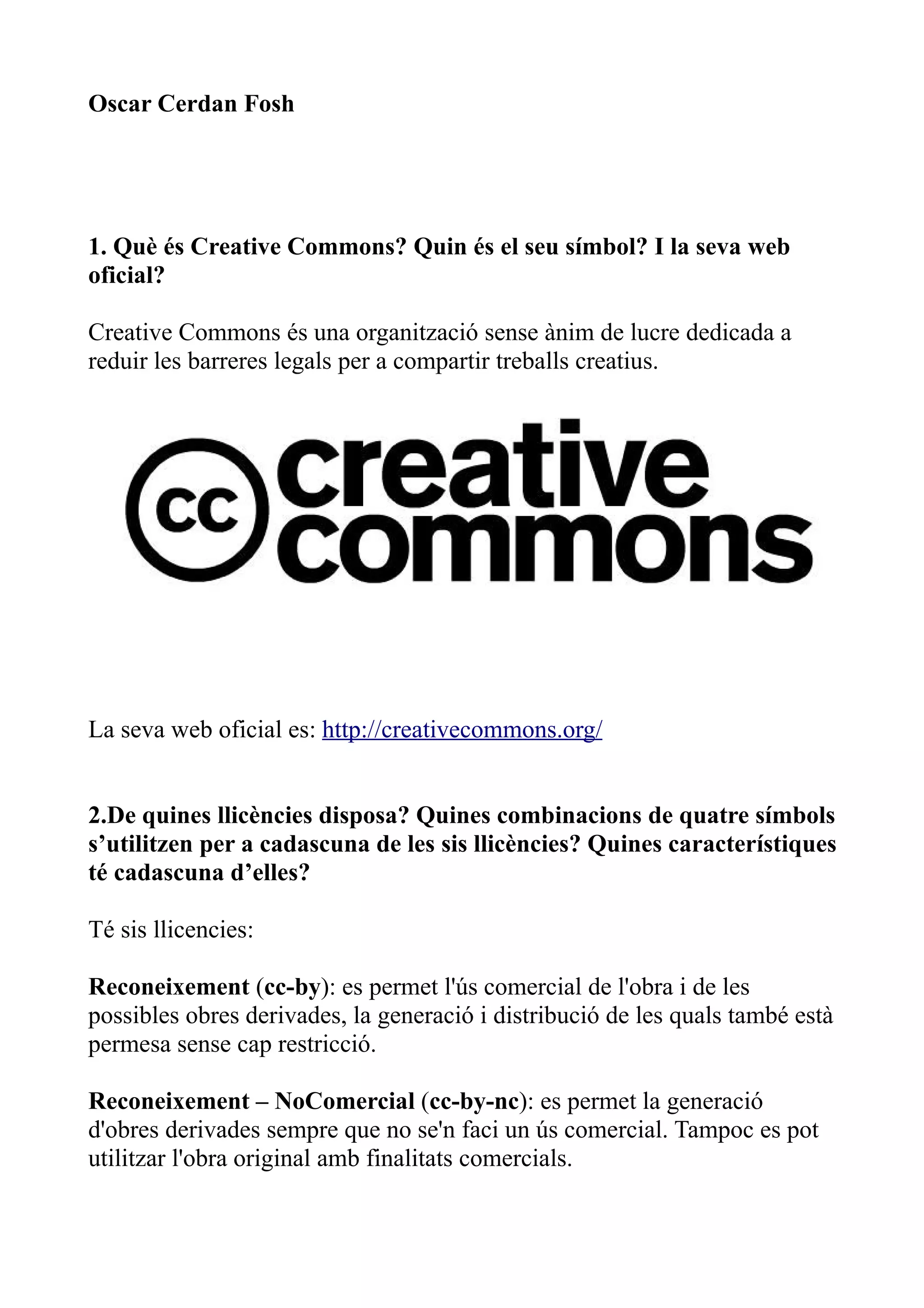 Preguntes creative commons | ODT