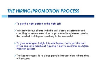 PRE-EMPLOYMENT ASSESSMENT and Assessment for Promotion | PPT