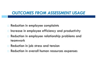 PRE-EMPLOYMENT ASSESSMENT and Assessment for Promotion | PPT