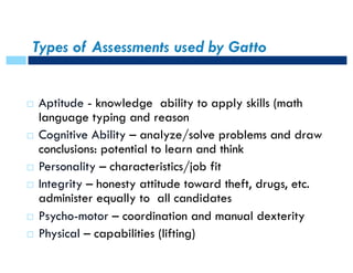 PRE-EMPLOYMENT ASSESSMENT and Assessment for Promotion | PPT