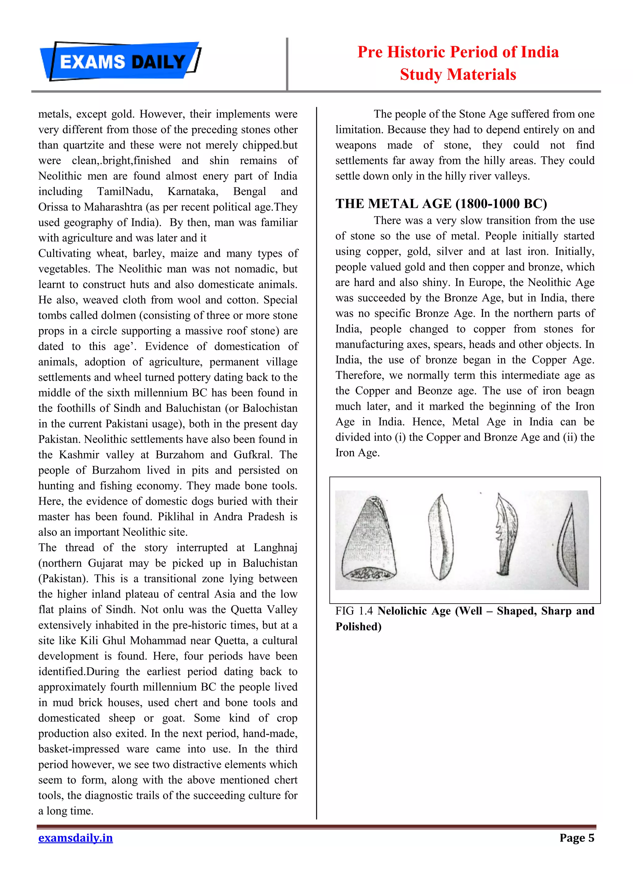 Prehistoric period-of-india | PDF