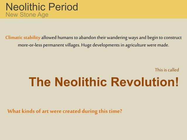 Prehistoric art (The Stone Age Paleo/Meso/Neolithic period) | PPTX