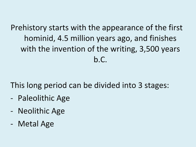 Prehistory | PPT