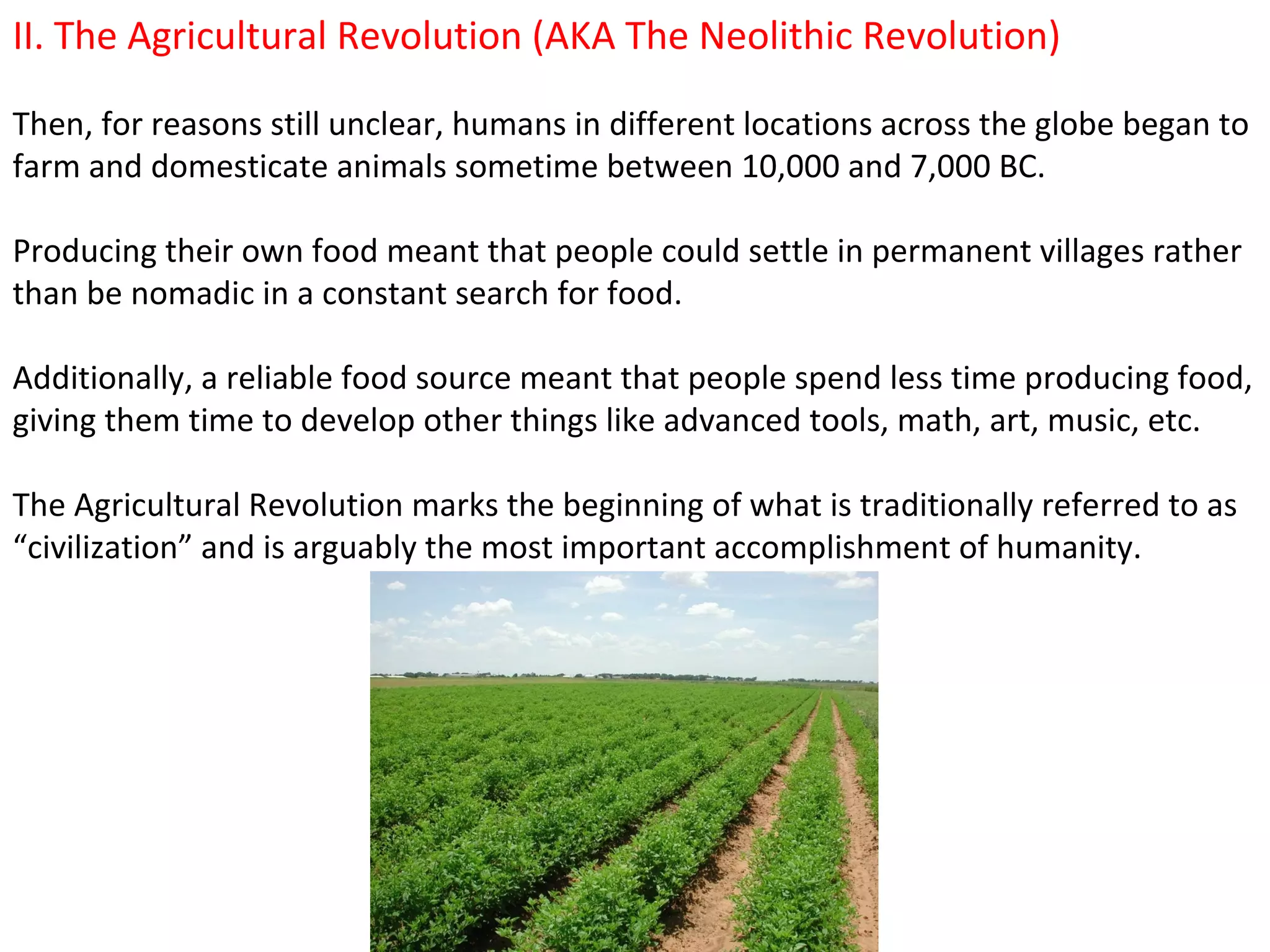 Prehistory and the Earliest Civilizations | PPT | Agriculture | Industries