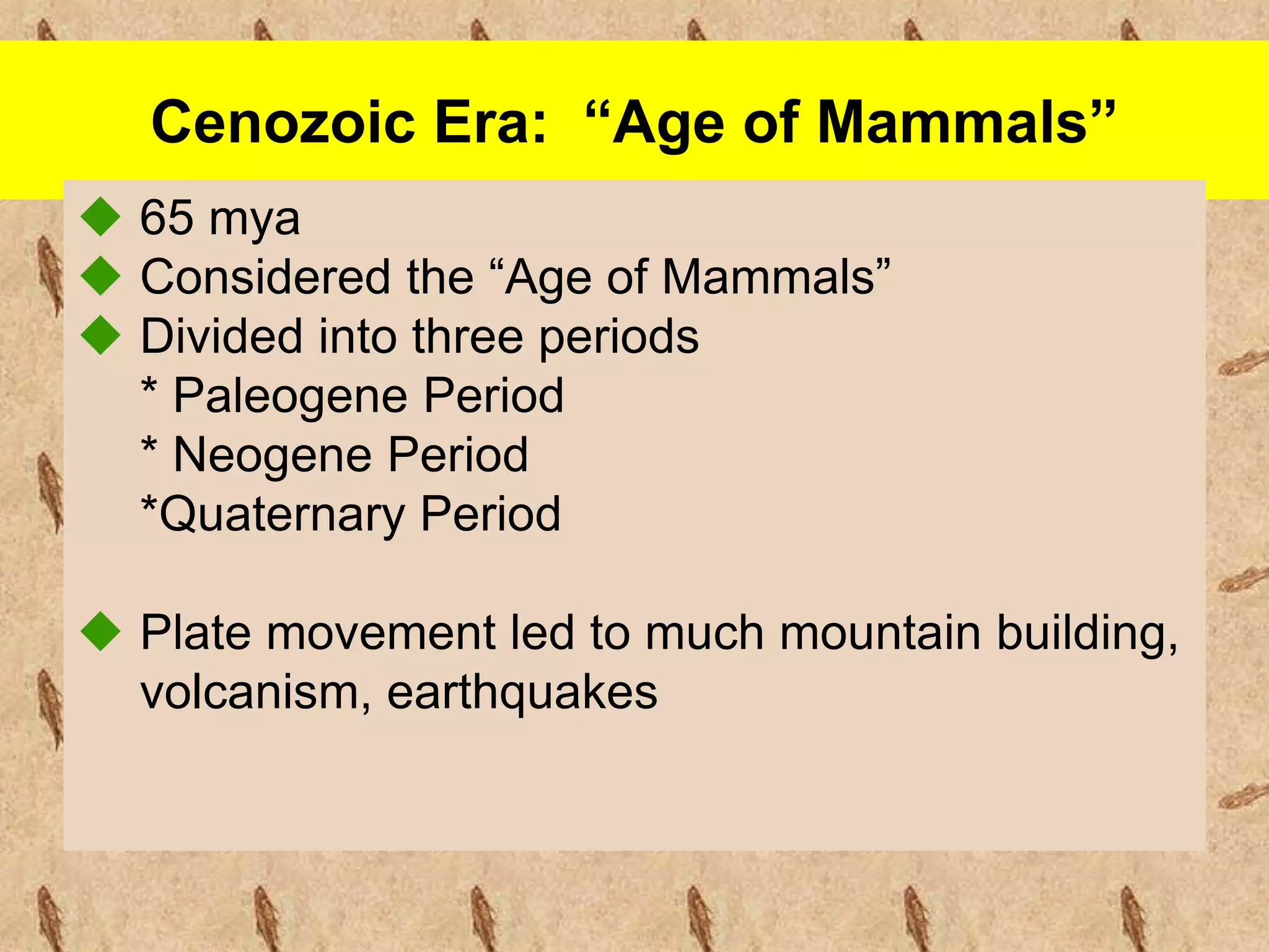 Prehistory 1: Geologic Timeline- Notes on the geologic & life history ...