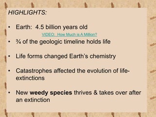 Prehistory 1: Geologic Timeline- Notes on the geologic & life history ...