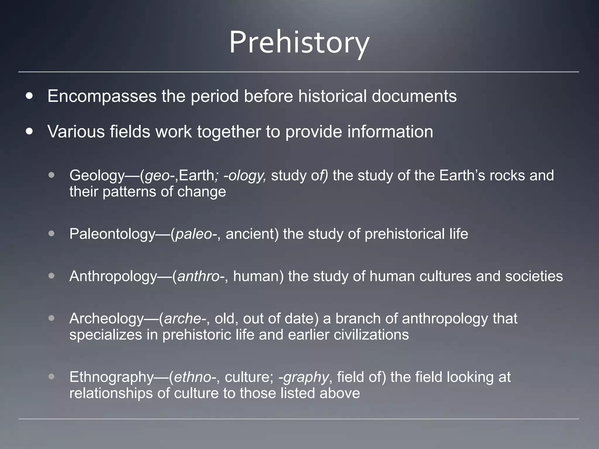 Prehistory, History, and Beginnings | PPTX