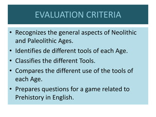 Prehistory project | PPTX
