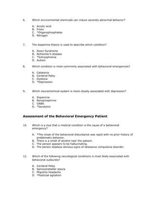 Prehospital behavioral emergencies Psychiatry EMS treatment | PDF