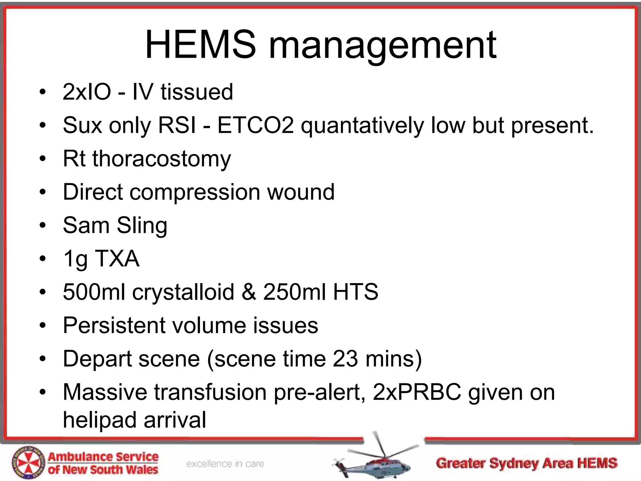 Prehospital blood transfusion | PPTX
