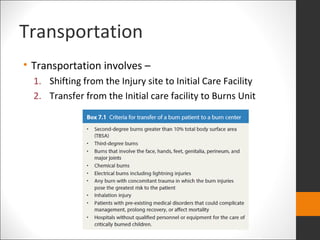 First Aid Transportation of Burn Patients - Dr Abhay Agrawal | PPT