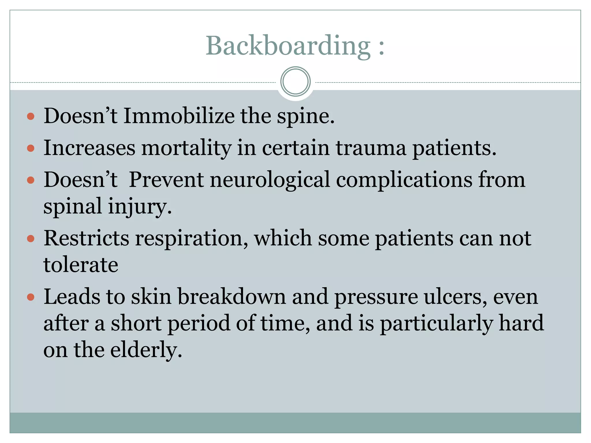Prehospital spinal immobilization | PPTX