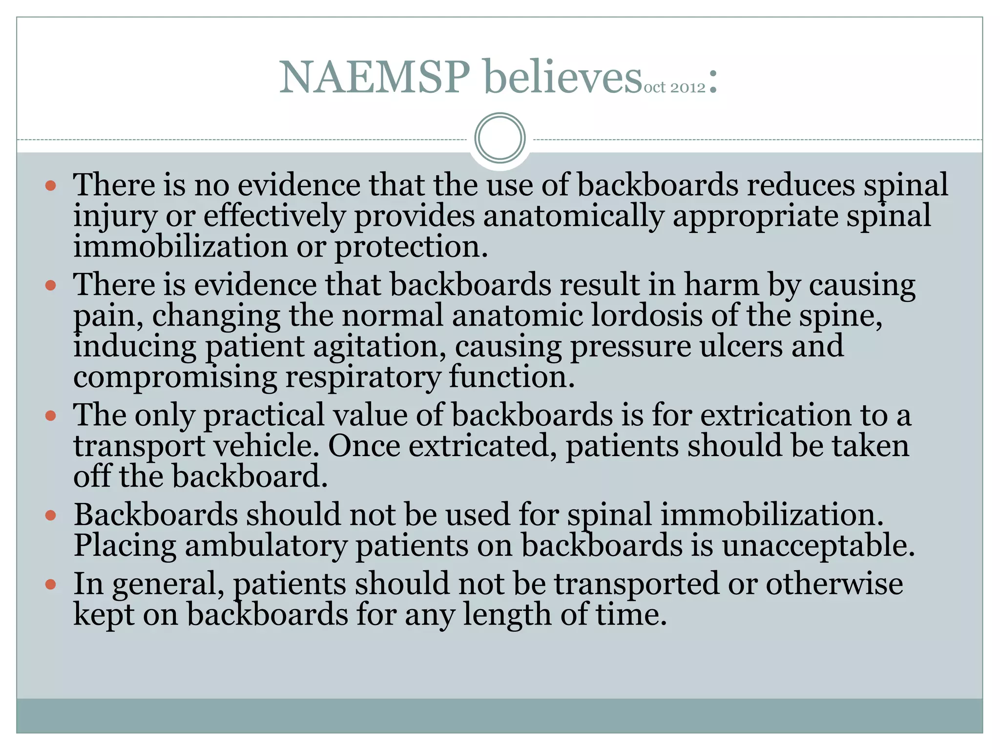 Prehospital spinal immobilization | PPTX
