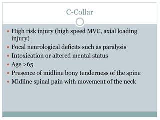 Prehospital spinal immobilization | PPTX
