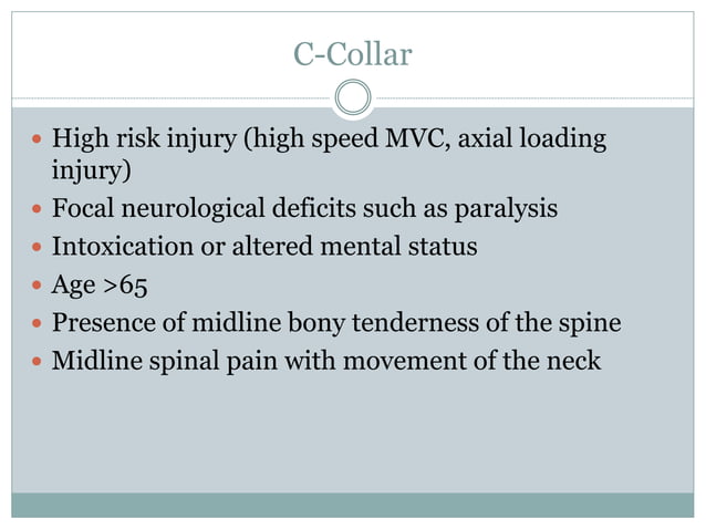 Prehospital spinal immobilization | PPTX | First Aid | Injuries