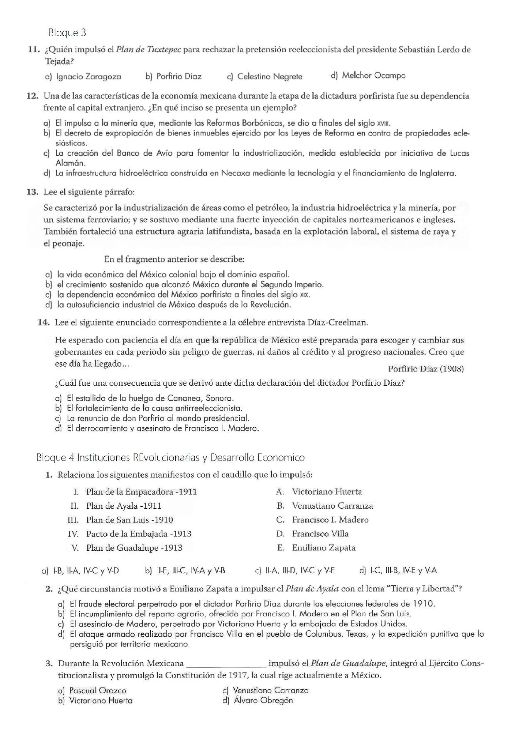 preguntas de historia para examen ECOEMS | PDF