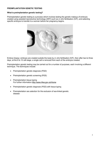 Preimplantation genetic-diagnosisdoc3439 | PDF