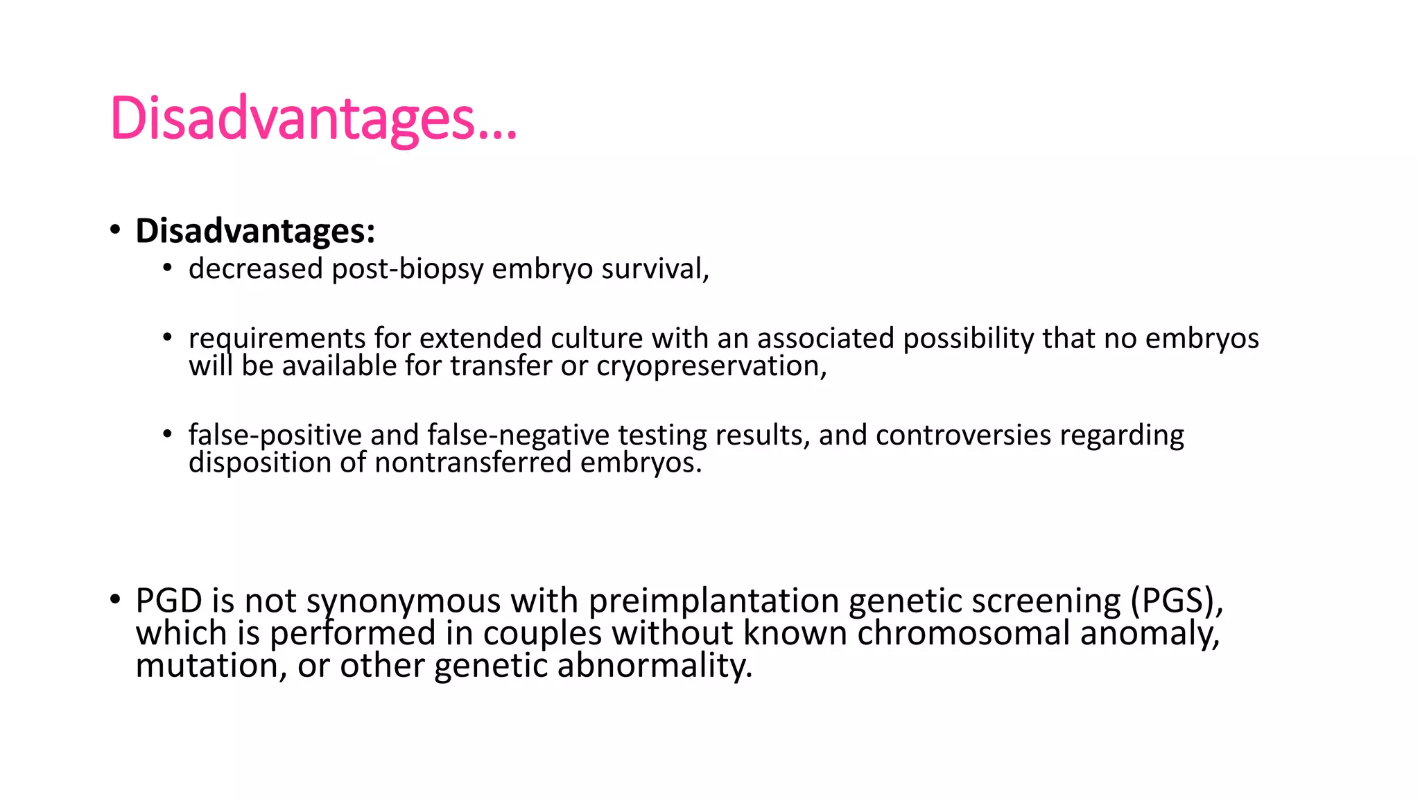 Preimplantation genetic diagnosis (pgd) PGD | PPTX