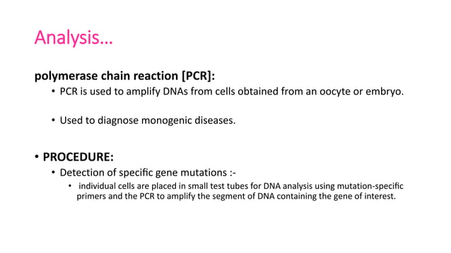 Preimplantation genetic diagnosis (pgd) PGD | PPTX