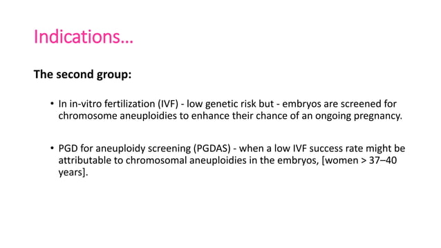 Preimplantation genetic diagnosis (pgd) PGD | PPTX