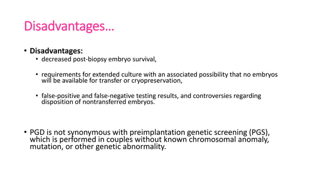 Preimplantation genetic diagnosis (pgd) PGD | PPTX