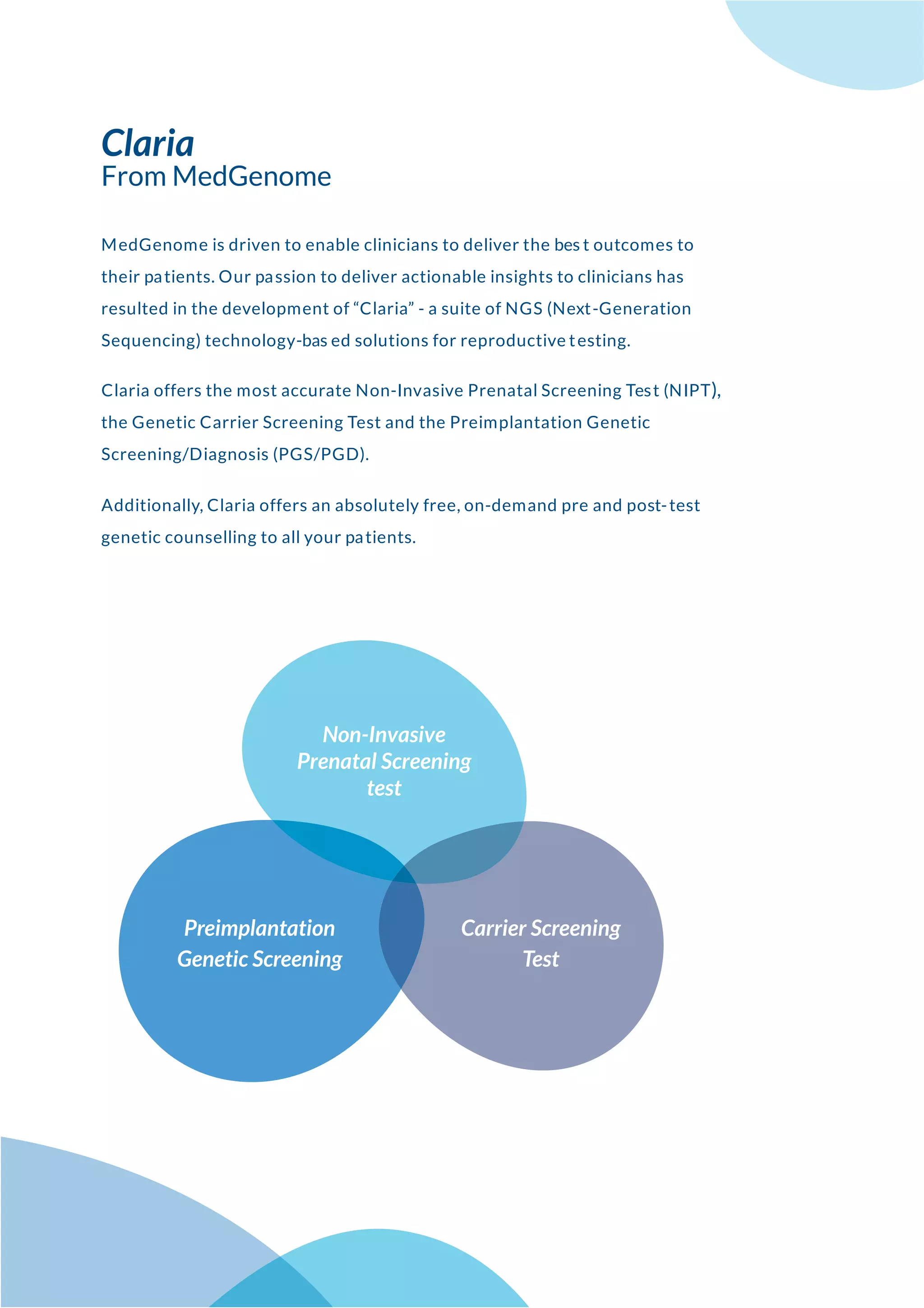 Preimplantation genetic screening & diagnosis brochures | PDF