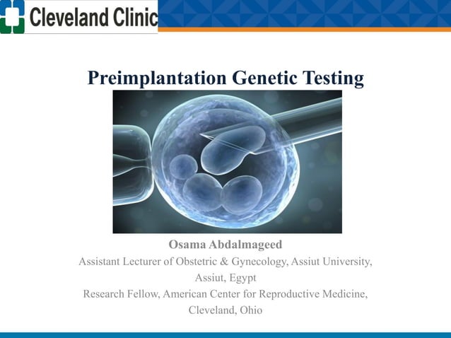 Preimplantation genetic testinng | PDF | Infertility | Reproductive Health