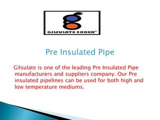 Pre Insulated Pipe | PPT