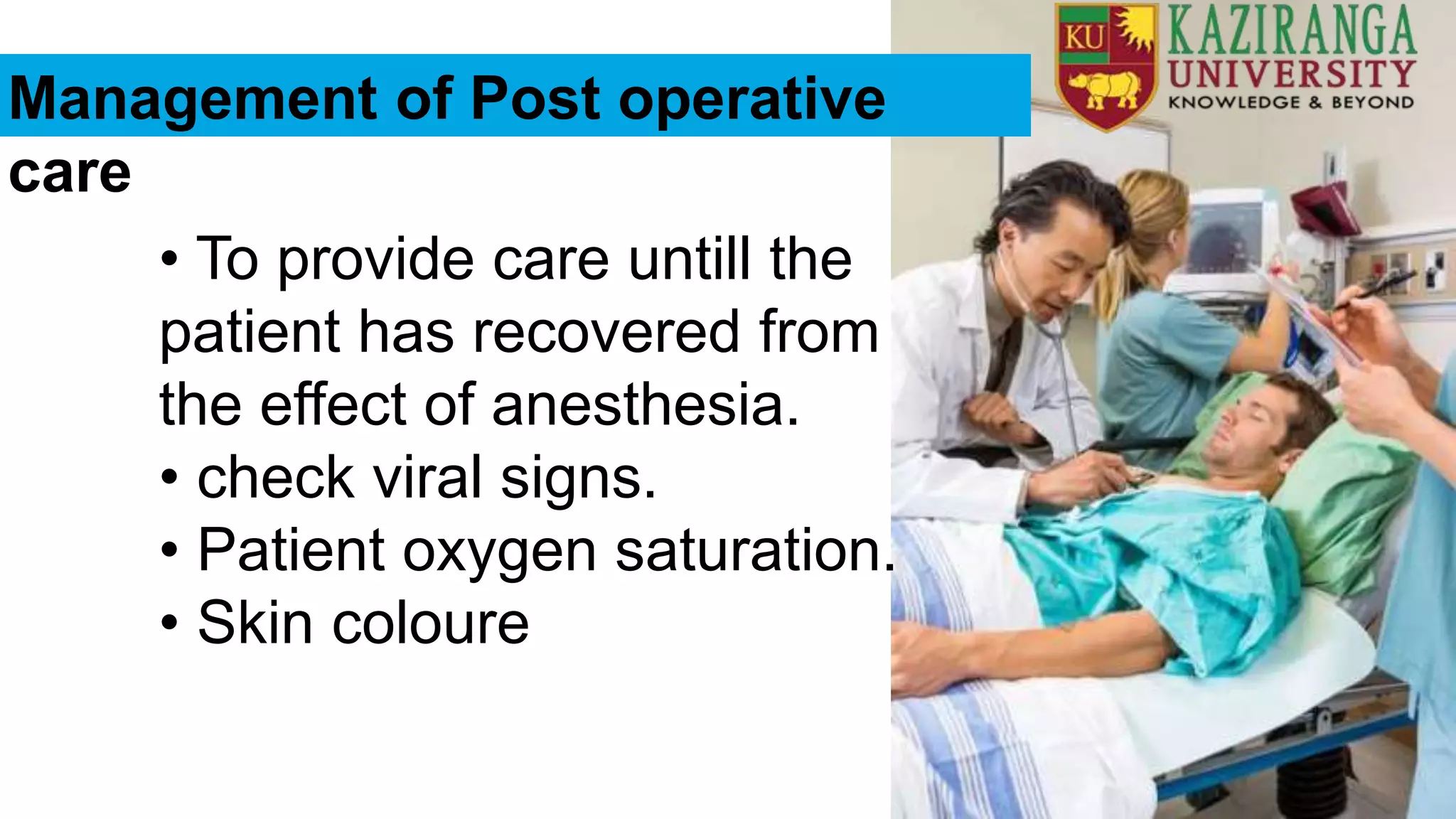 Pre, intra and post operative care | PPTX