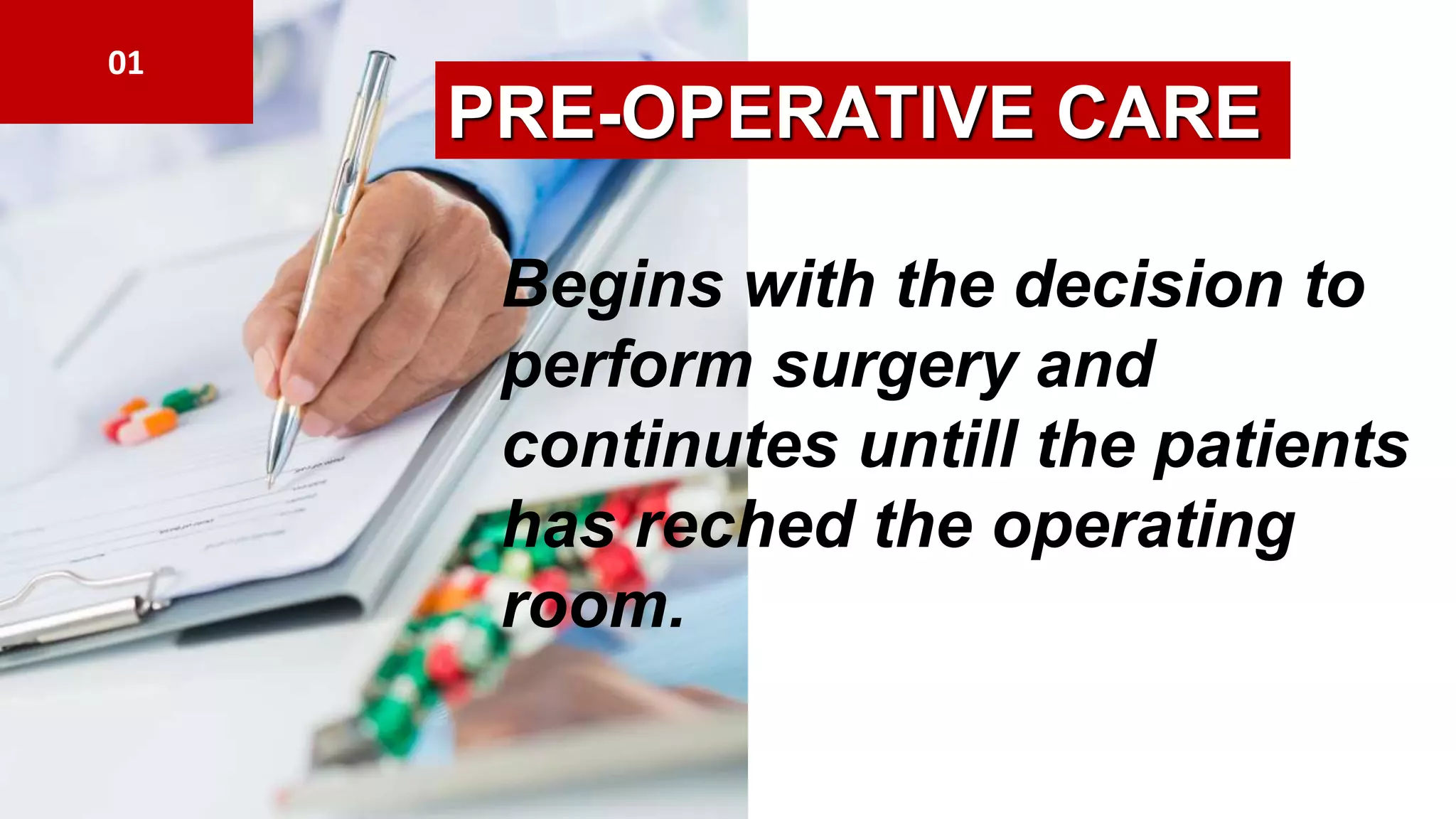 Pre, intra and post operative care | PPTX