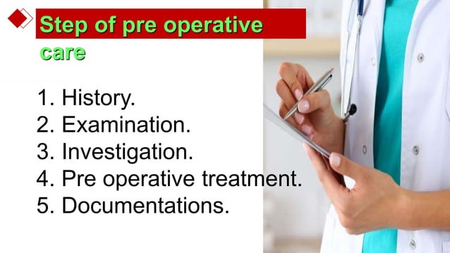 Pre, intra and post operative care | PPTX