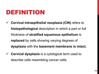 Preinvasive lesion of ca cervix(CIN) | PPTX