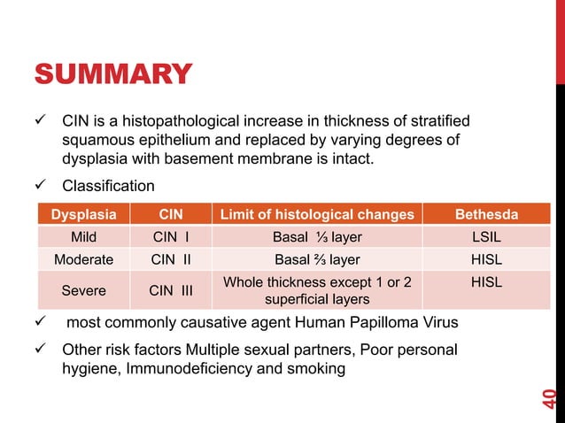Preinvasive lesion of ca cervix(CIN) | PPTX
