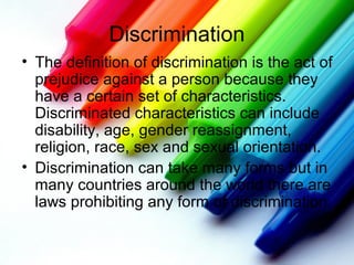 Prejudice And Discrimination Examples