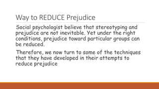 prejudice and discrimination seminar presentation | PPT