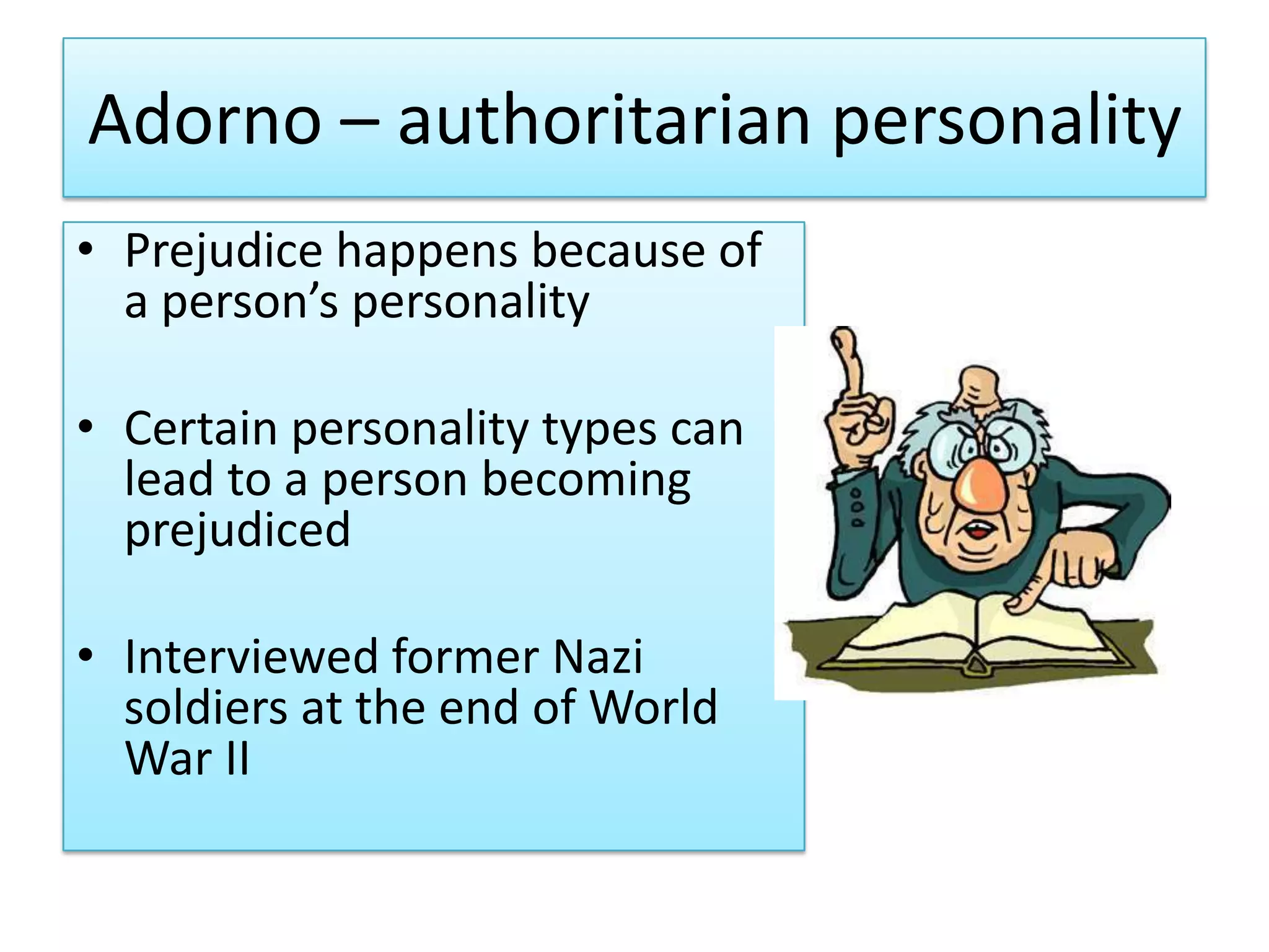 Prejudice and discrimination_-_adorno | PPTX