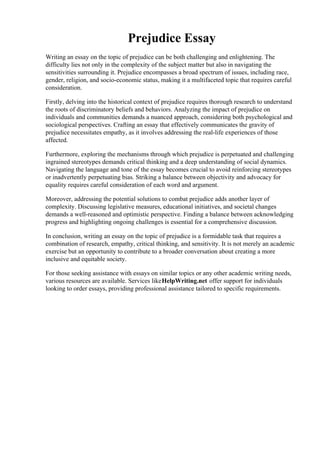 Prejudice Essay | PDF