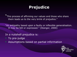 Prejudice Sn Lib | PPT | Debated Sensitive Social Issues | Sensitive Topics