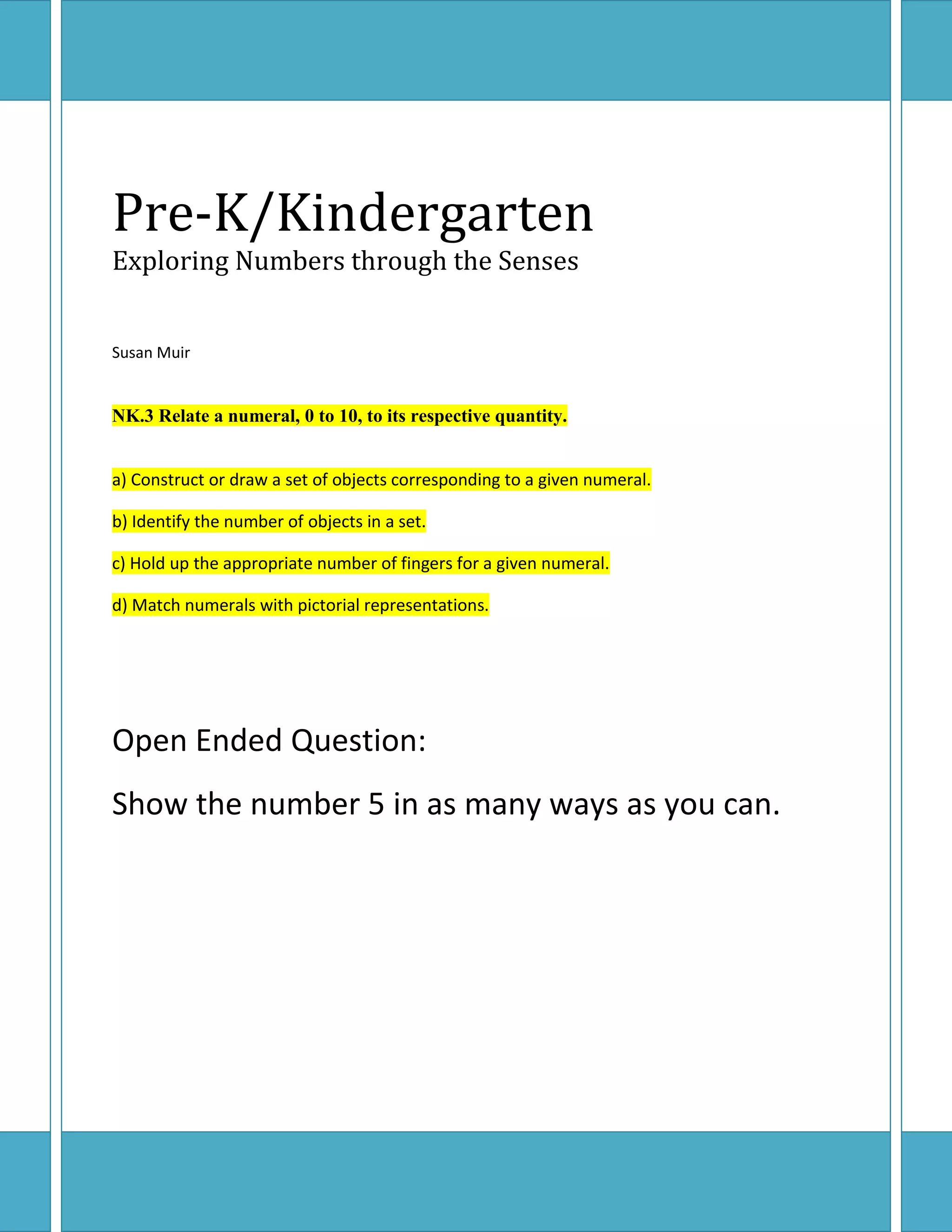 Pre K- Kindergarten-number-sense-5-senses | DOC