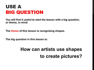 Art & Inquiry: A Pre-K Geometry Lesson | PPTX