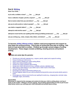 Prekkindergartenreadinesschecklist | PDF