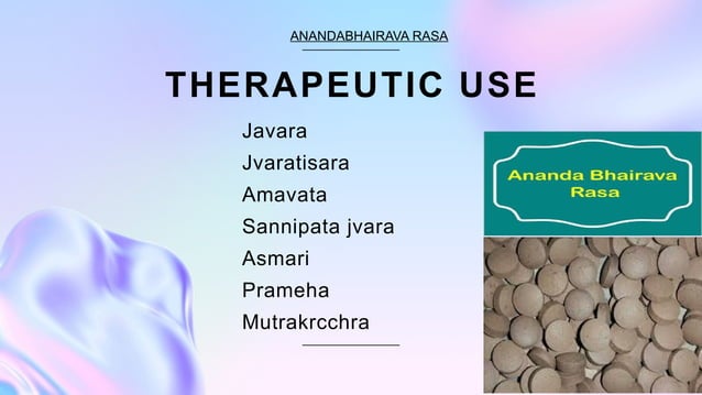 a ayurvedic formulation ANAND BHAIRAV RASA.pptx | Pharmaceutical Drugs | Medical Health