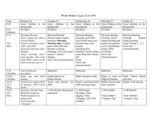 Pre K Week 1 09 10 | PPT