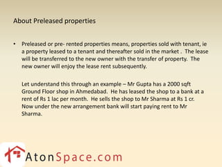 Concept of Pre-leased properties | PPTX