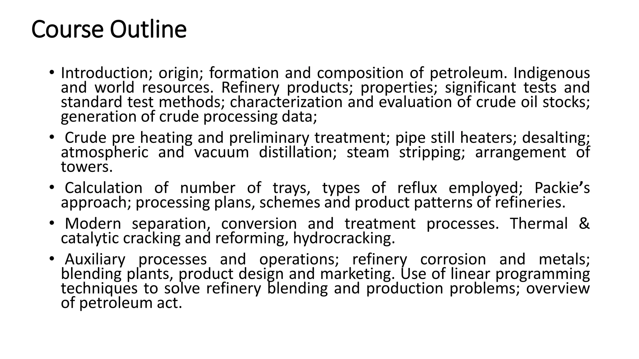 Petroleum Refining Technology and Economics | PPTX