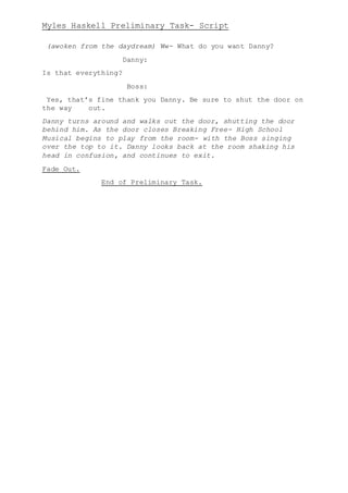 Preliminary Task Script | PDF