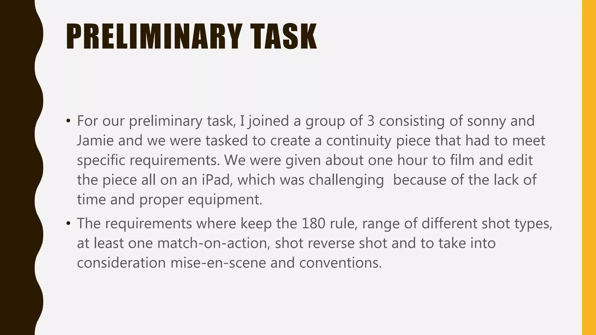 Preliminary Task | PPT