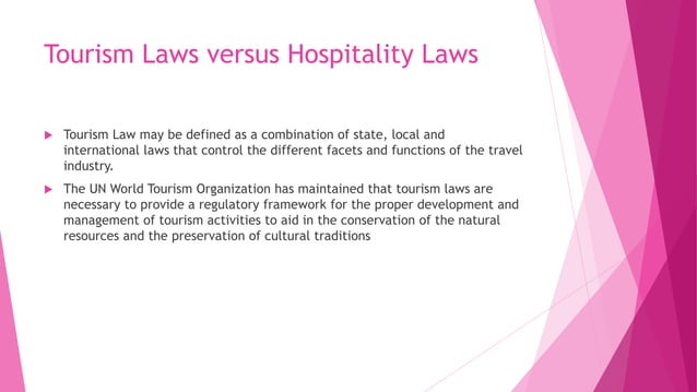 Legal Aspects in Tourism and Hospitality Laws | PPTX
