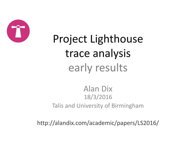 Trace Analysis - early results | PPT